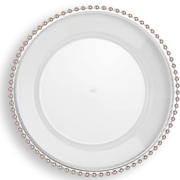 Dining | 13 Inch Round Clear Faux Glass Plastic Charger Plates | Poshmark